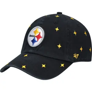 '47 Gold Pittsburgh Steelers Confetti Clean Up Adjustable Hat - Black