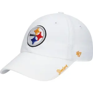 '47 Pittsburgh Steelers Miata Clean Up Logo Cap - White