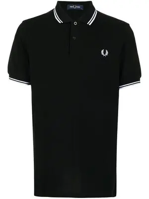 Fred Perry Logo-embroidered Polo Shirt - Black