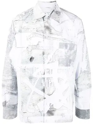 Off-White Faded-print Oversized Cotton Shirt