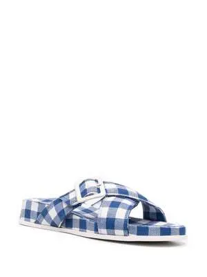 Camper Atonik Gingham-check Sandals - Blue