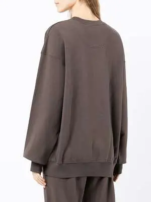 7 DAYS ACTIVE Logo-print Crew Neck Sweatshirt - Brown