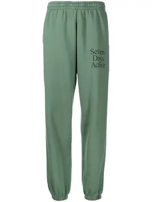 7 DAYS ACTIVE Logo-print Track Pants - Green