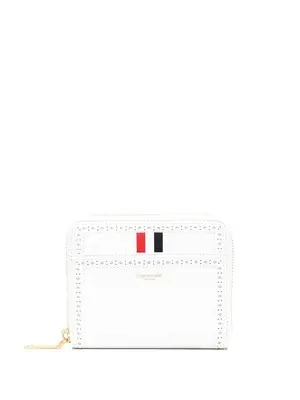 Thom Browne Grosgrain-tab Leather Wallet - White
