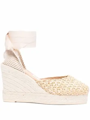 Manebí Woven Raffia Platform Espadrilles
