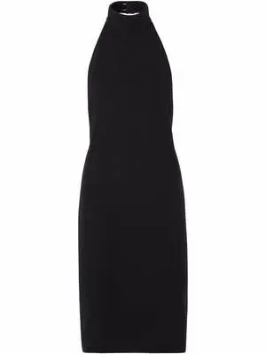Burberry Funnel-neck Silk Bib Dress