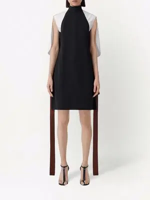Burberry Funnel-neck Silk Bib Dress
