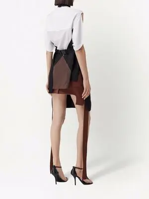 Burberry Funnel-neck Silk Bib Dress