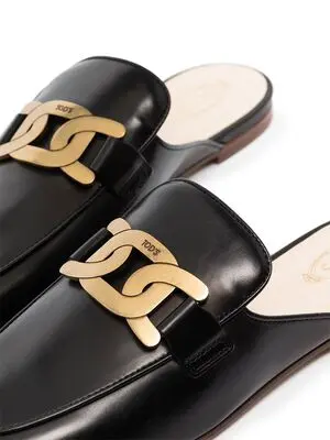 TOD'S Sabot Loafer Mules - Black