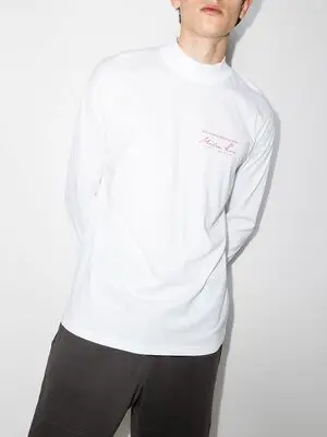 Martine Rose Logo-print Long-sleeve T-shirt - White