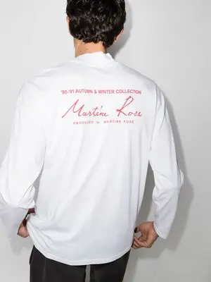 Martine Rose Logo-print Long-sleeve T-shirt - White