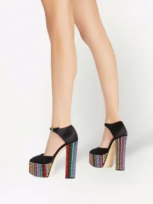 GIUSEPPE ZANOTTI 150mm Bebe Strass Pumps - Black