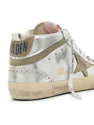 GOLDEN GOOSE Mid-star Laminated Sneakers - Silver