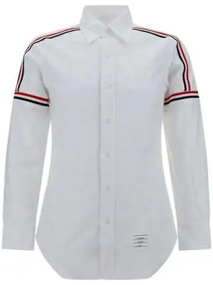 Thom Browne Seamed Elastic Stripe Oxford Shirt - White