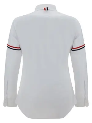 Thom Browne Seamed Elastic Stripe Oxford Shirt - White