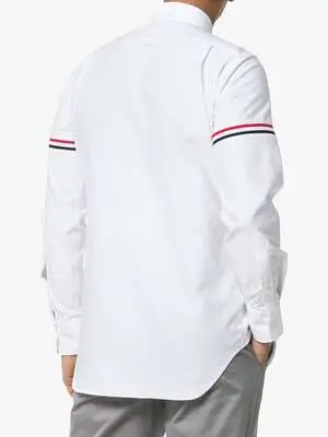 Thom Browne Seamed Elastic Stripe Oxford Shirt - White