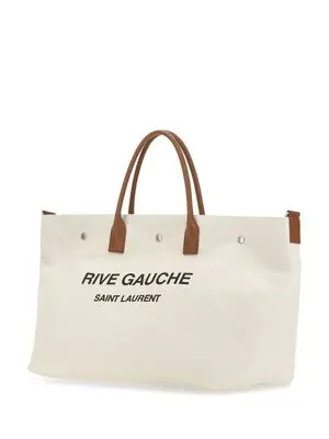 Saint Laurent Maxi Rive Gauche Tote Bag - Neutrals