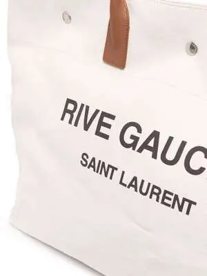 Saint Laurent Maxi Rive Gauche Tote Bag - Neutrals