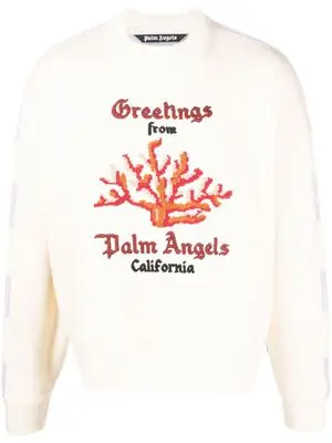 Palm Angels Coral Mix Knit Sweatshirt