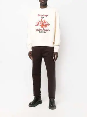 Palm Angels Coral Mix Knit Sweatshirt