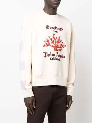Palm Angels Coral Mix Knit Sweatshirt