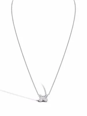 PRAGNELL 18kt White Gold Diamond Butterfly Pendant Necklace - Silver
