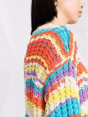 MSGM Striped Chunky Knit Cardigan