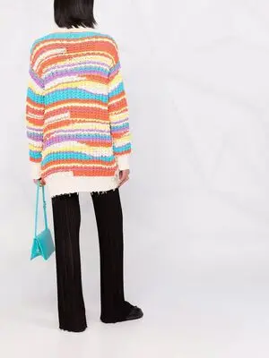 MSGM Striped Chunky Knit Cardigan