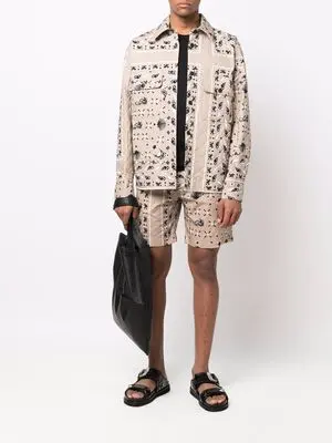 MSGM Paisley Print Shorts - Neutrals