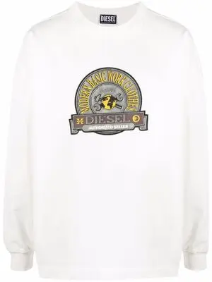 DIESEL Graphic-print Cotton Sweatshirt - White
