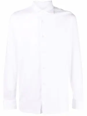 Fedeli Cutaway-collar Cotton Shirt - White