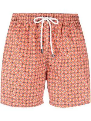 Fedeli Graphic-print Swimshorts - Orange