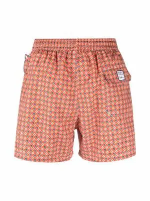 Fedeli Graphic-print Swimshorts - Orange