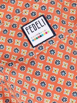 Fedeli Graphic-print Swimshorts - Orange