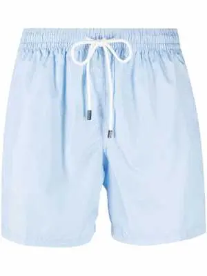 Fedeli Tonal-print Swim Shorts - Blue