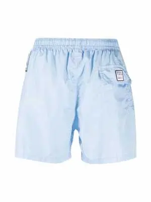 Fedeli Tonal-print Swim Shorts - Blue