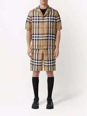 Burberry Short-sleeve Check Silk Shirt