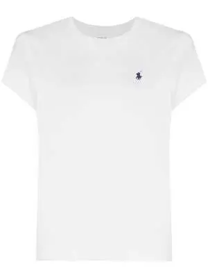 Polo Ralph Lauren Slim Fit Cotton T-shirt With Signature Pony Motif - White
