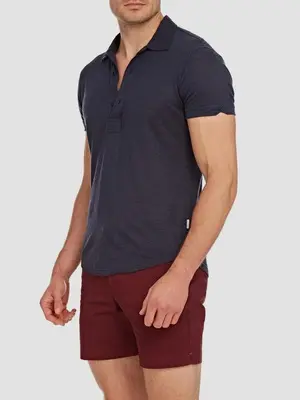 Orlebar Brown Sebastian Linen Polo Shirt - Navy