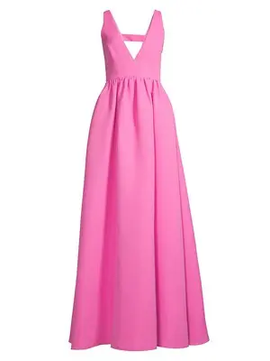 Sachin & Babi Women's Katrina V-Neck Gown - Shocking Pink  - Shocking Pink