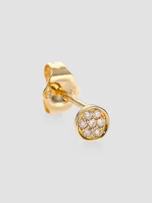 SYDNEY EVAN Diamond & 14k Yellow Tiny Disc Single Stud Earring - Gold
