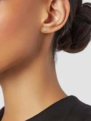SYDNEY EVAN Diamond & 14k Yellow Tiny Disc Single Stud Earring