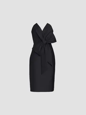 Badgley Mischka Bow Front Mikado Dress