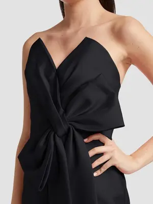 Badgley Mischka Bow Front Mikado Dress