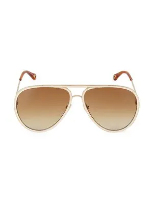 Chloé Women's Vitto 63MM Aviator Sunglasses - Gold - Gold