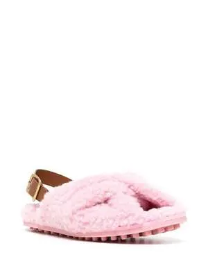 TOD'S Slingback Shearling Sandals