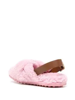 TOD'S Slingback Shearling Sandals