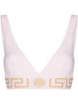 Versace Greca Border Triangle Bralette - Pink
