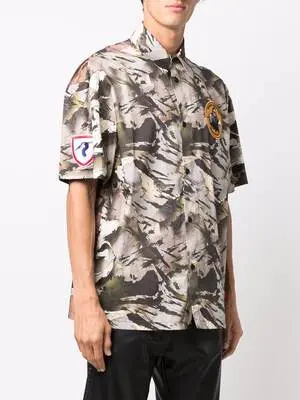 Heron Preston Camouflage-print Bowling Shirt
