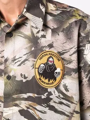 Heron Preston Camouflage-print Bowling Shirt